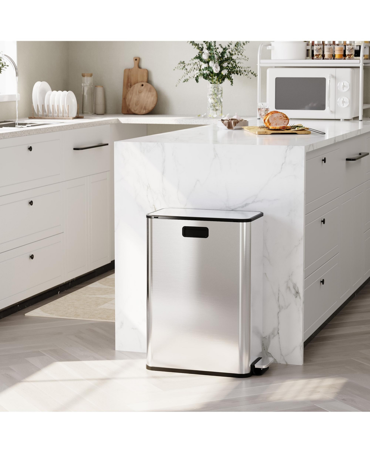 Click here for gaomon 2 x 28L Dual Compartment Trash and Recyclin... prices