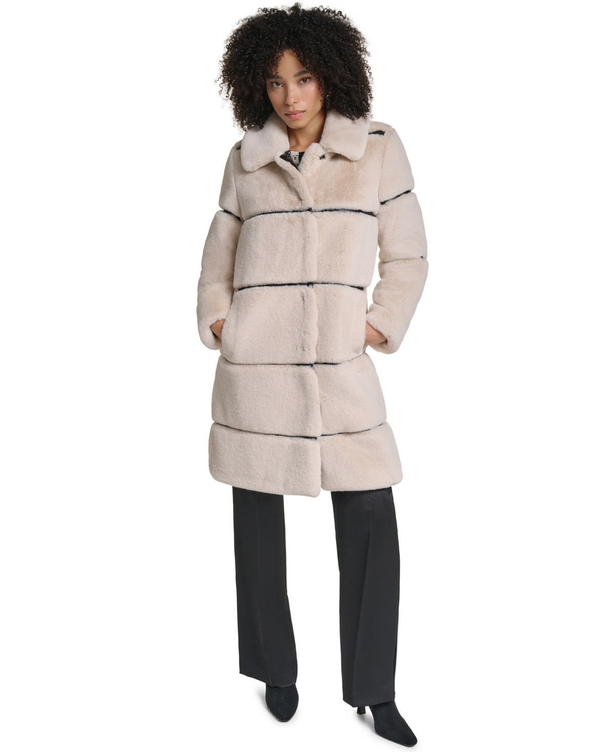 Click here for Karl Lagerfeld Paris Womens Faux-Leather Trim Faux... prices