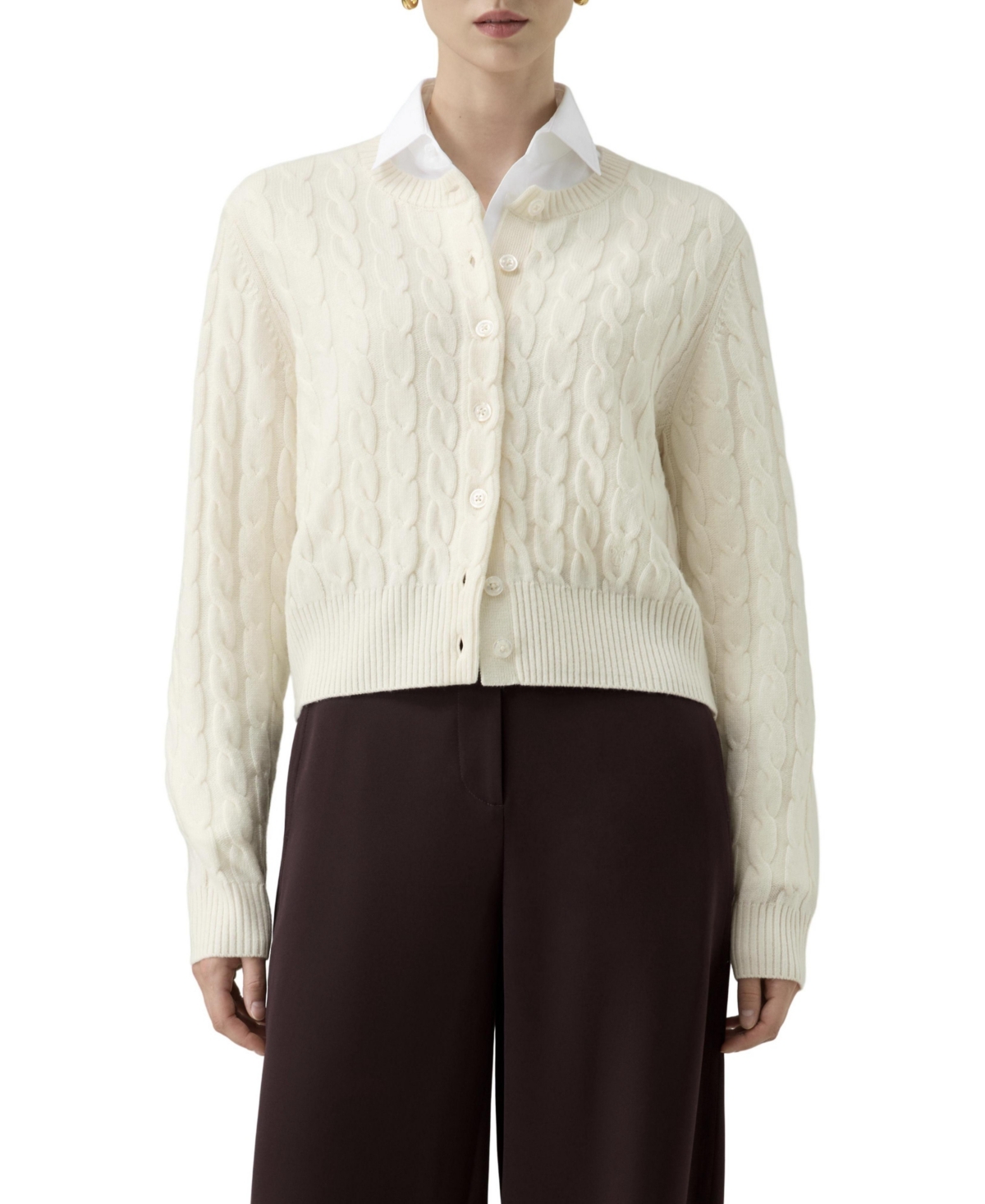 Click here for Lilysilk Womens Washable Cable-Knit Wool Cardigan... prices