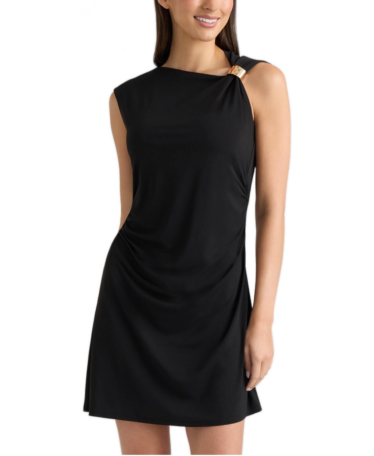 Click here for Ellen Tracy Womens Asymmetrical Neckline Knit Mini... prices