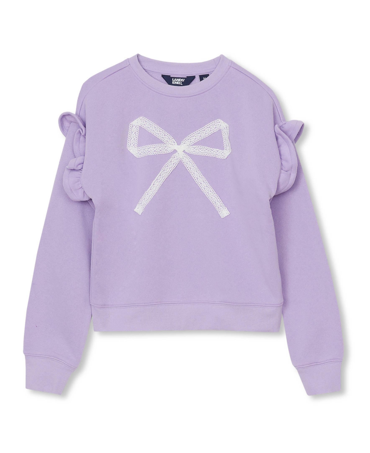 Click here for Lands End Girls Long Sleeve Ruffle Sweatshirt - La... prices
