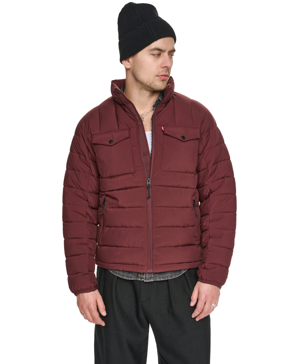 Click here for Levis Mens Stretch Quilted Packable Jacket - Oxblo... prices