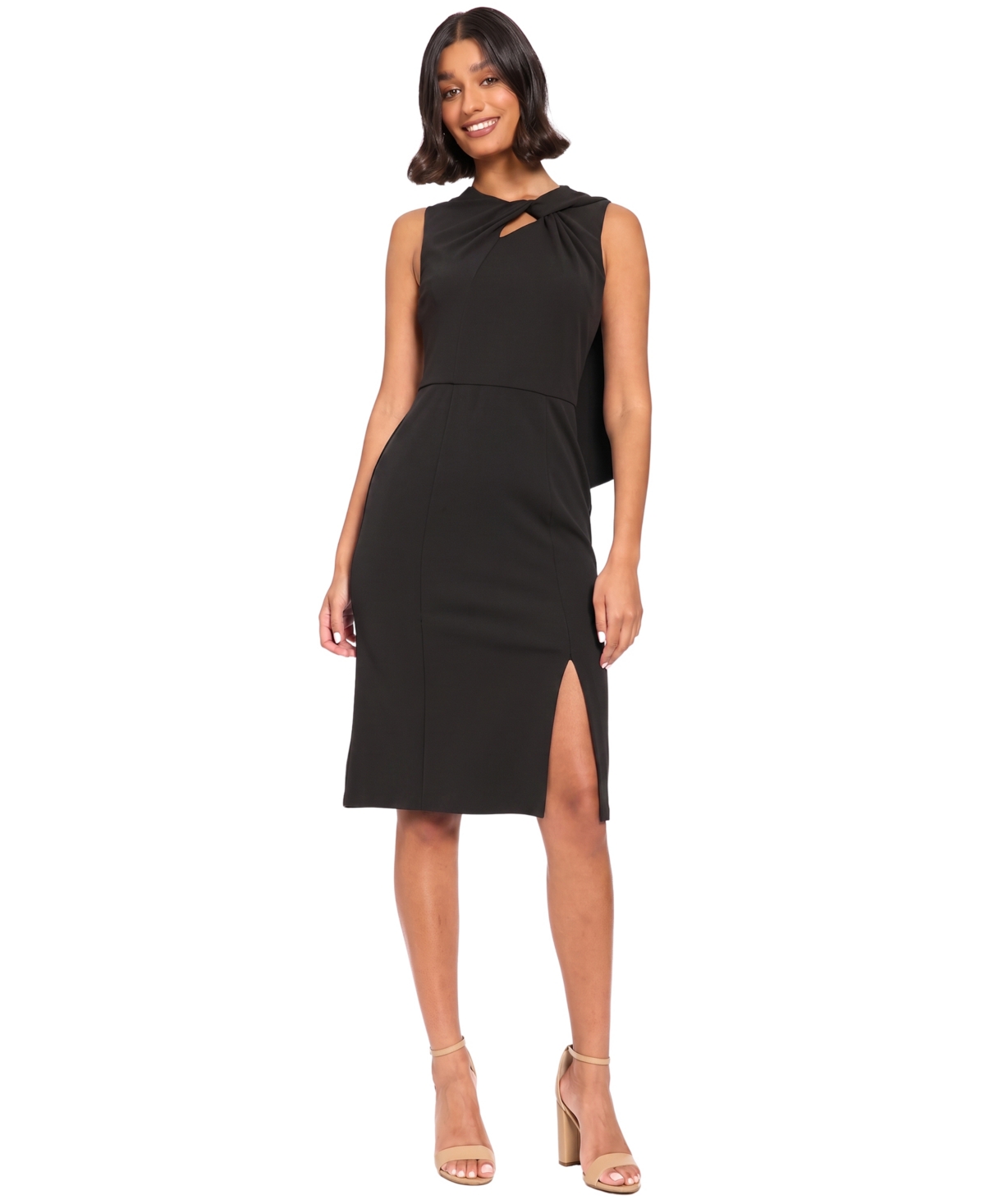 Click here for London Times Petite Midi Asymmetrical-Neckline Dre... prices