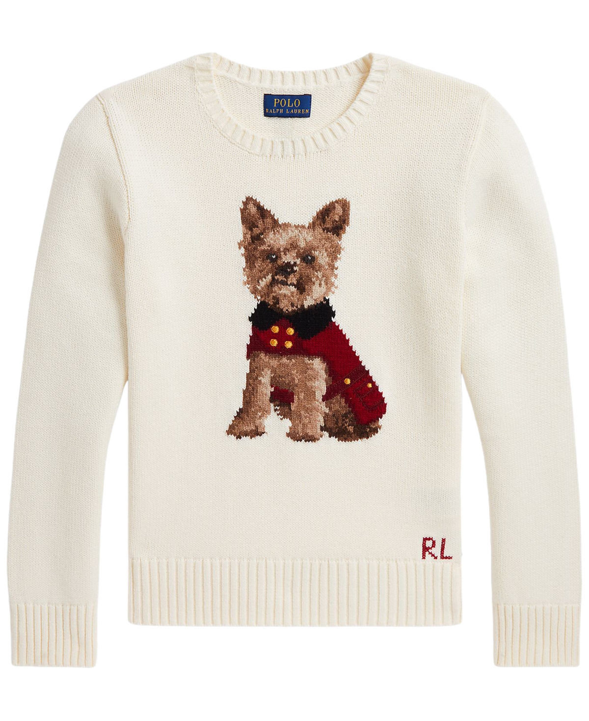 Click here for Polo Ralph Lauren Girls 7-16 Dog Cotton Sweater -... prices