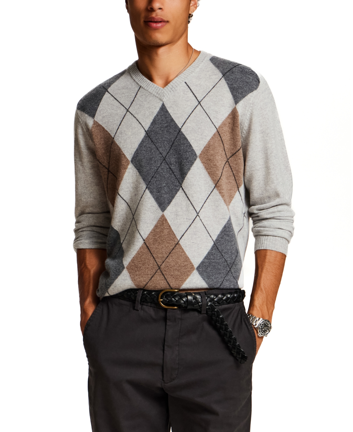 Click here for Vintage & Black Mens Argyle Merino and Cashmere Bl... prices