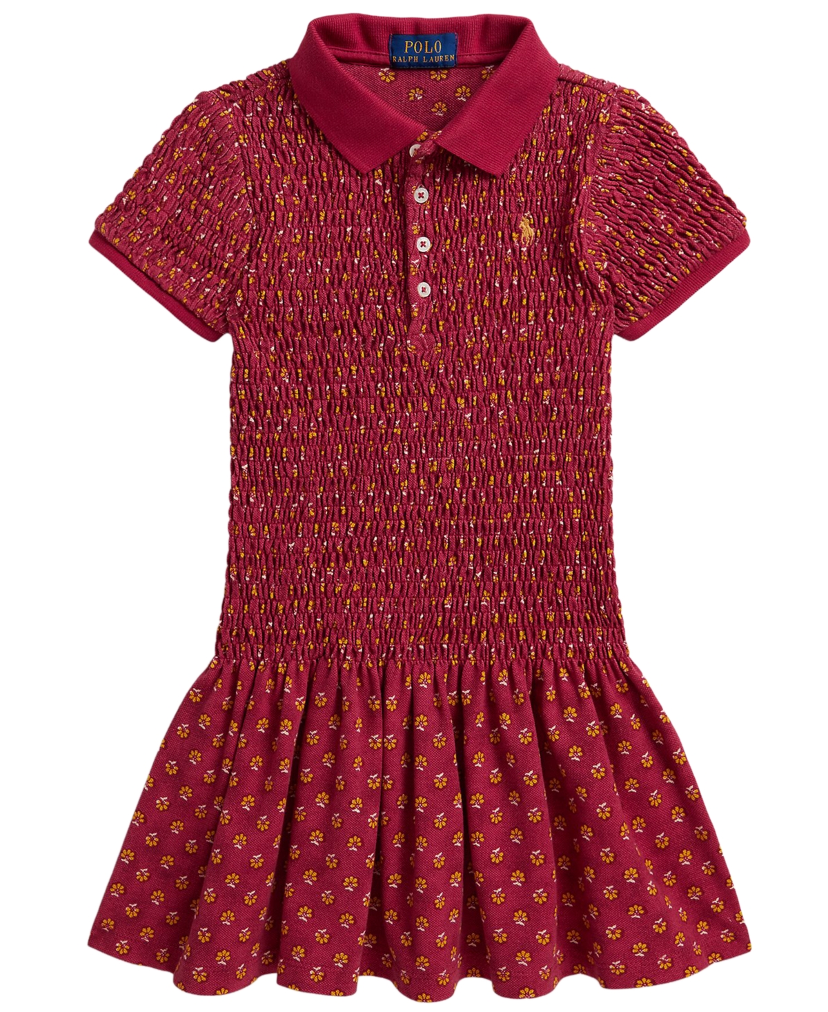 Click here for Polo Ralph Lauren Girls 2T-6X Floral Smocked Stret... prices