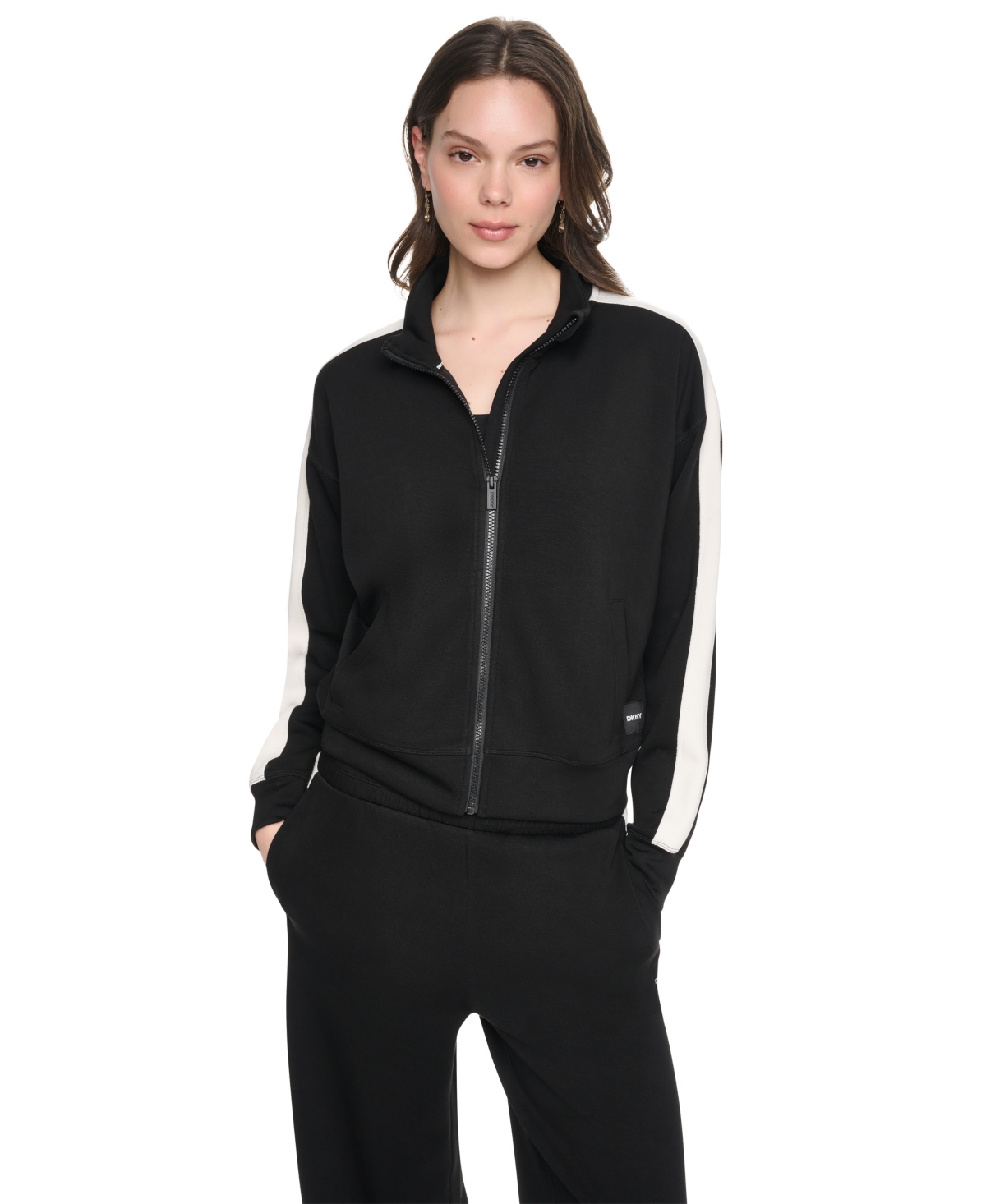 Click here for Dkny Sport Womens Side Stripe Scuba Full Zip Jacke... prices