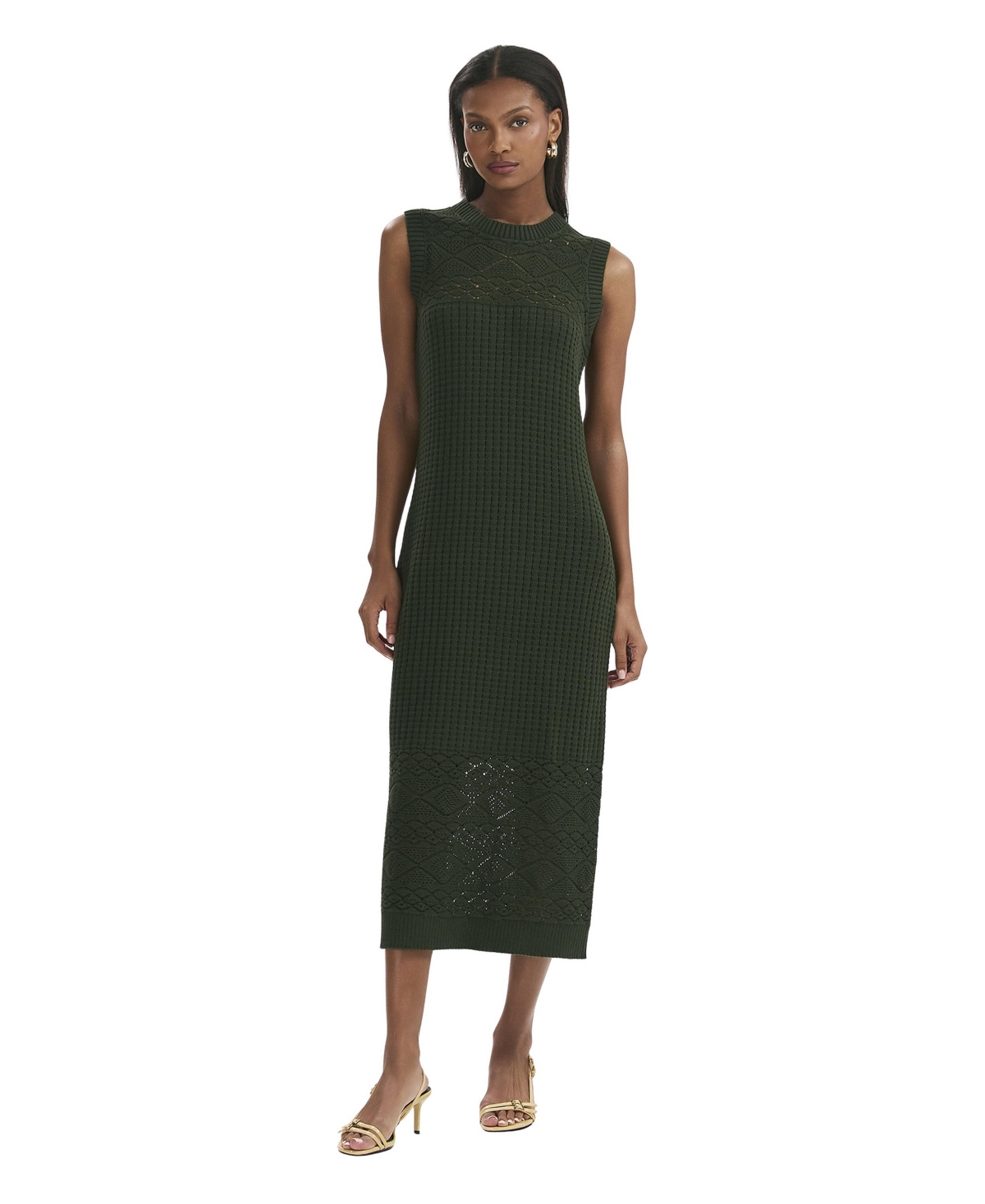 Click here for Finery London Womens Ravi Crochet Midi Dress - Kha... prices