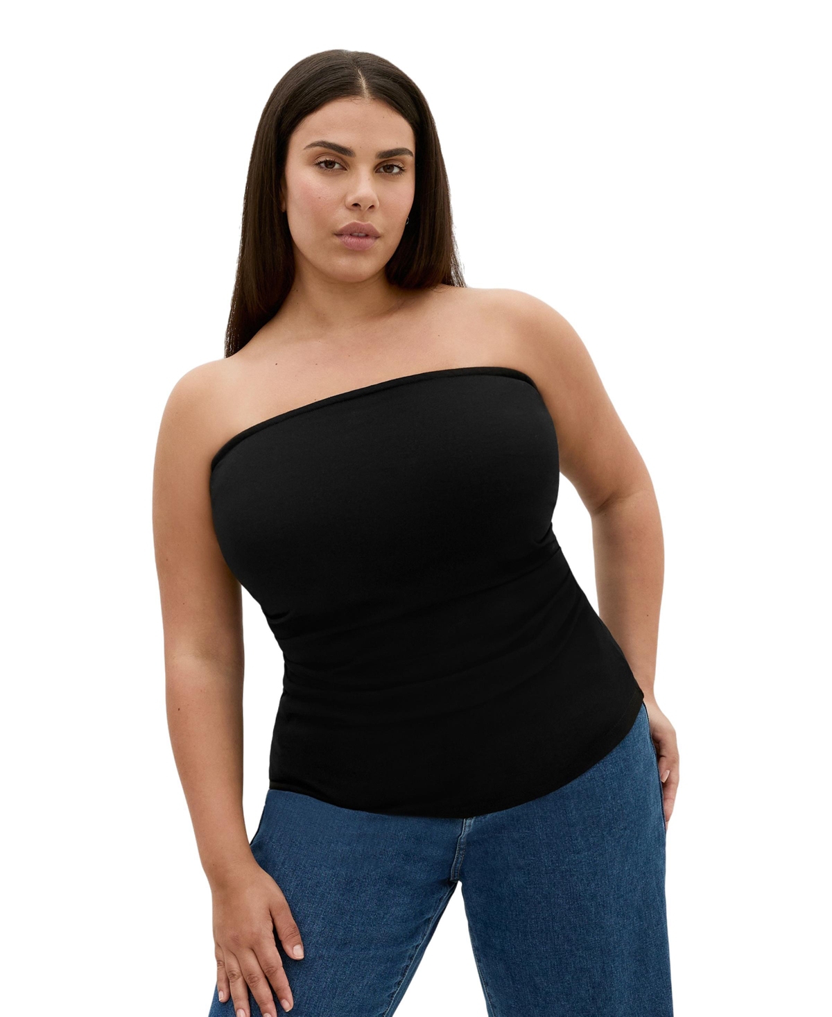 Click here for City Chic Plus Size Halo Tube Top - Black prices