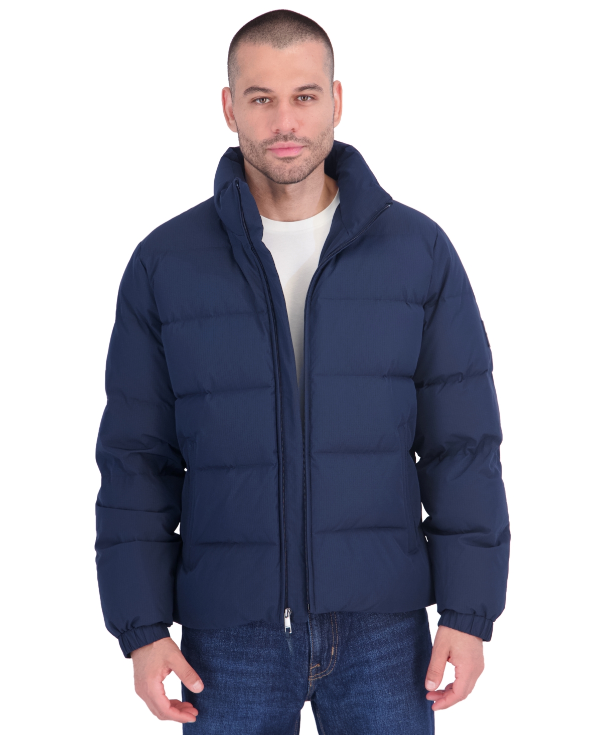 Click here for Calvin Klein Mens Down Blend Puffer Jacket - Navy prices
