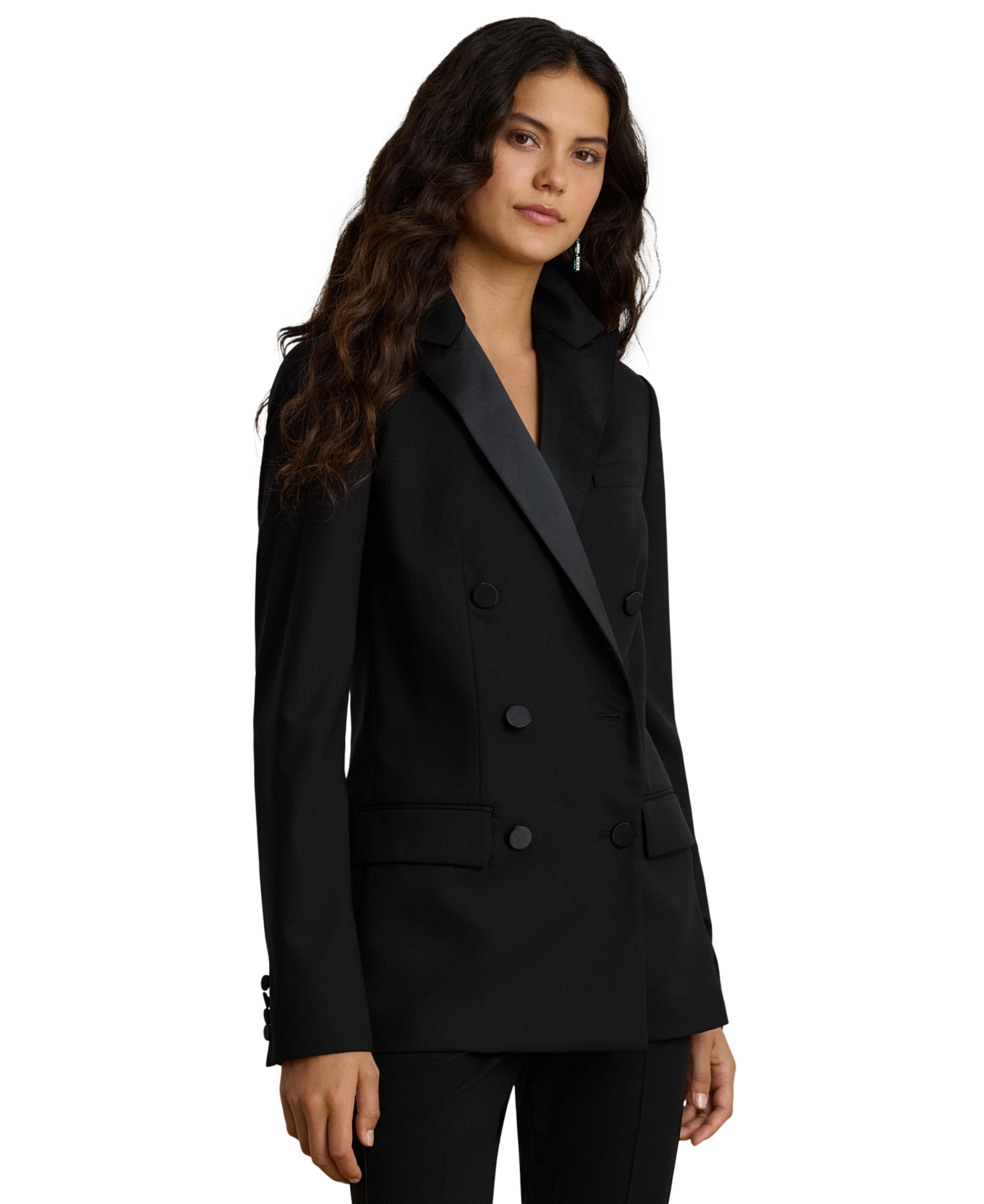 Click here for Lauren Ralph Lauren Womens Double-Breasted Satin-T... prices
