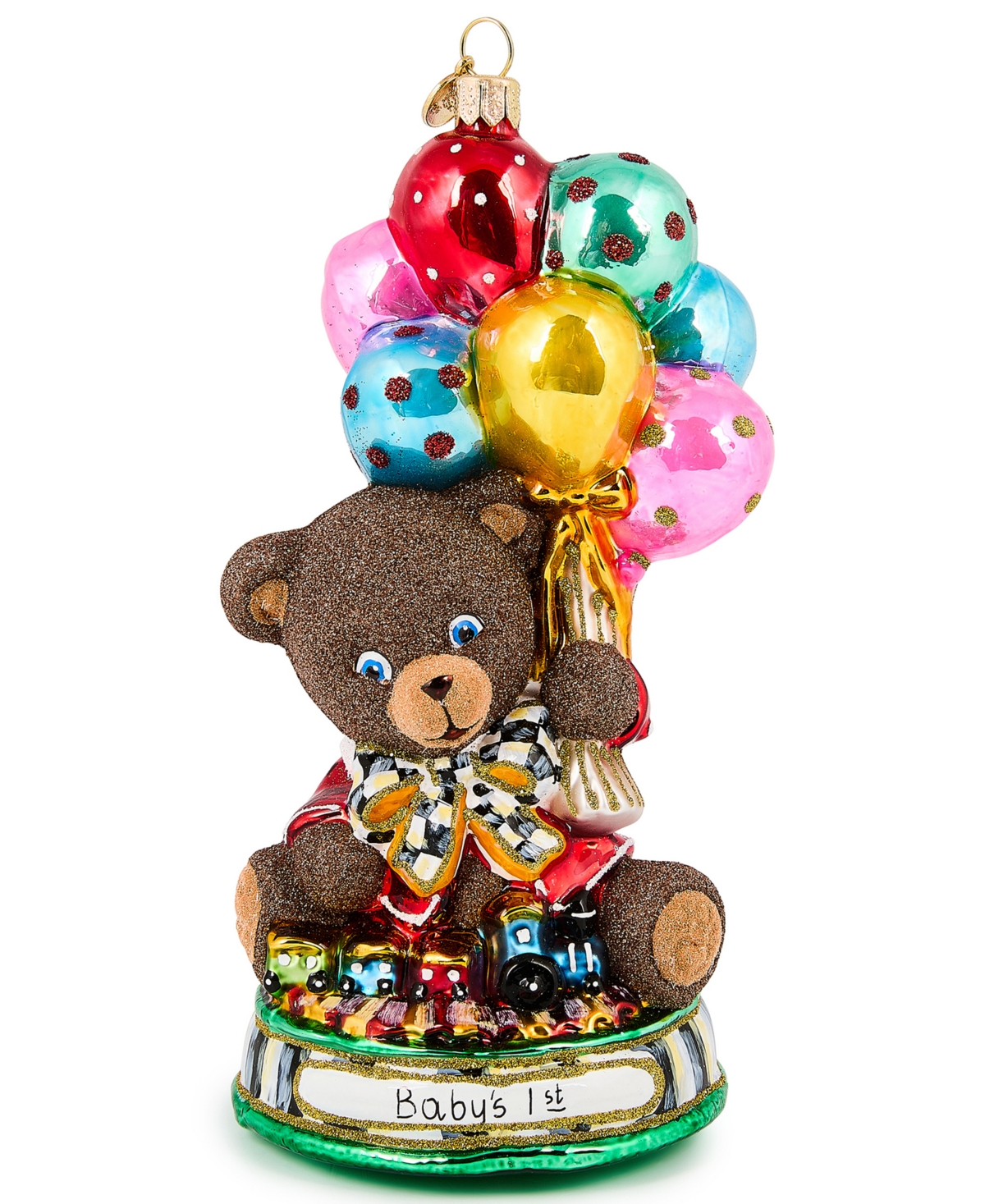 Click here for MacKenzie-Childs Babys 1st Balloon Bear Glass Orna... prices