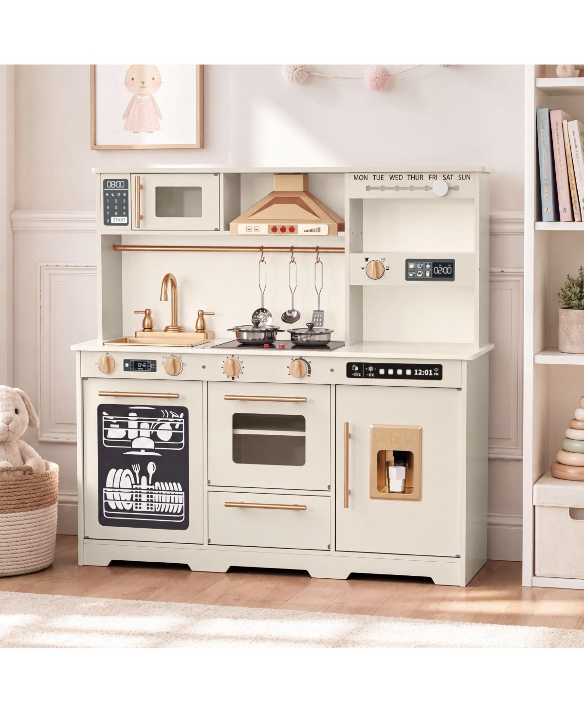 Click here for Kinder King Kids Play Kitchen  Wooden Toy Kitchen... prices