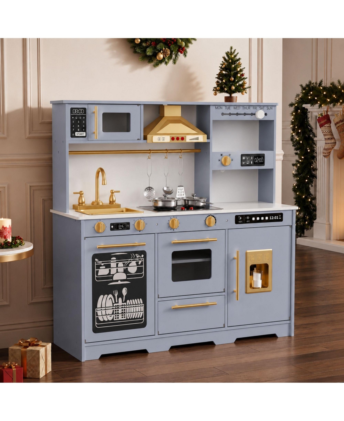Click here for Kinder King Kids Play Kitchen  Wooden Toy Kitchen... prices