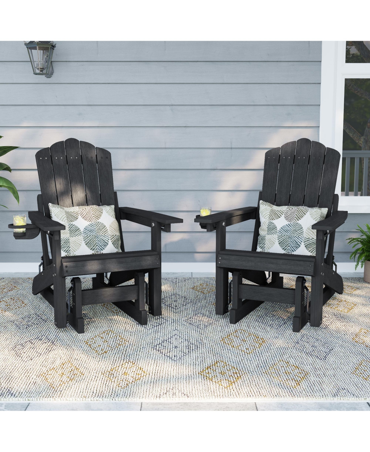 Click here for Sonkuki 2Pcs Hdpe Glider Adirondack Chair w/3-Posi... prices