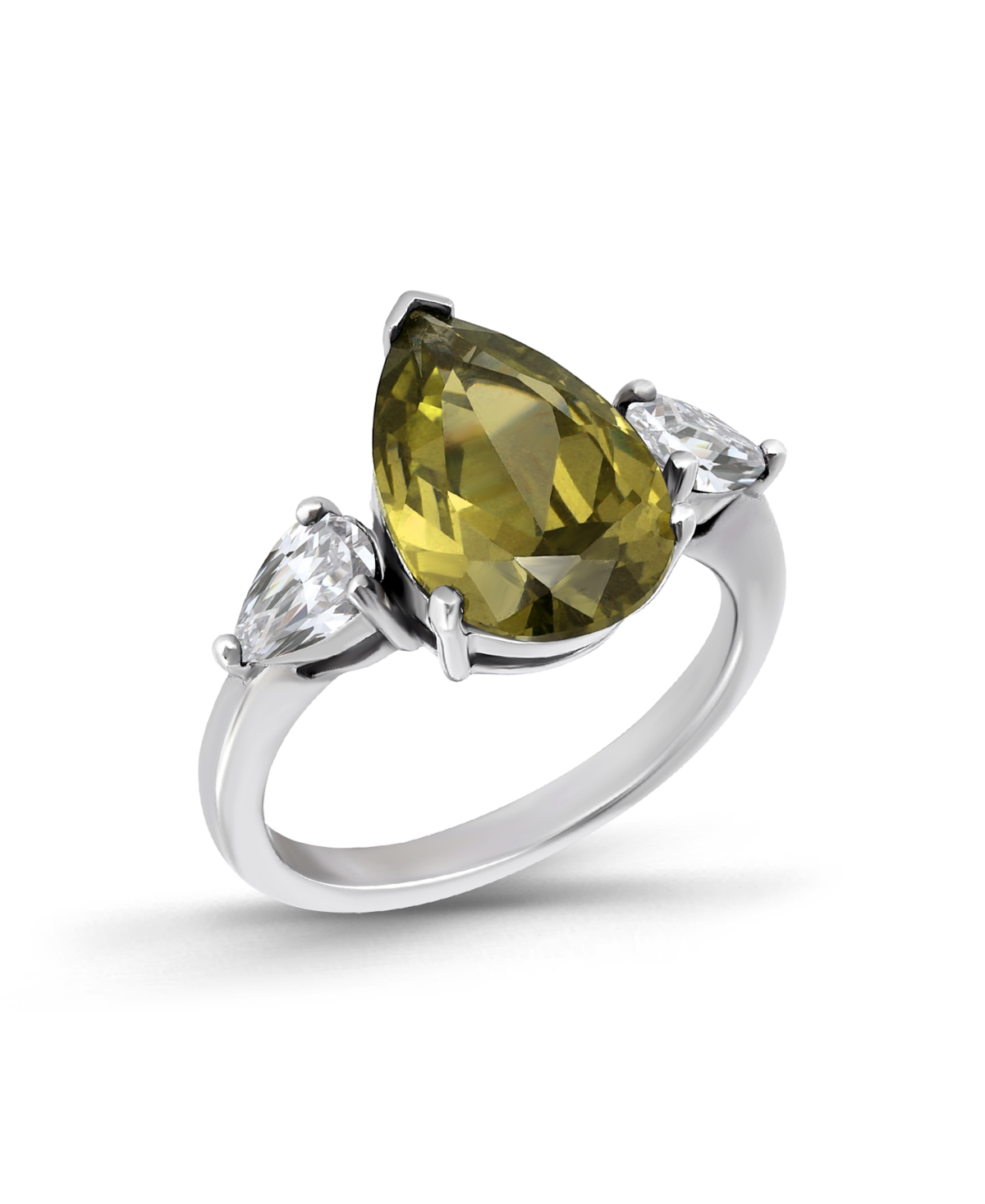 Click here for Macys Pear Cut Olivine Cubic Zirconia Statement Ri... prices