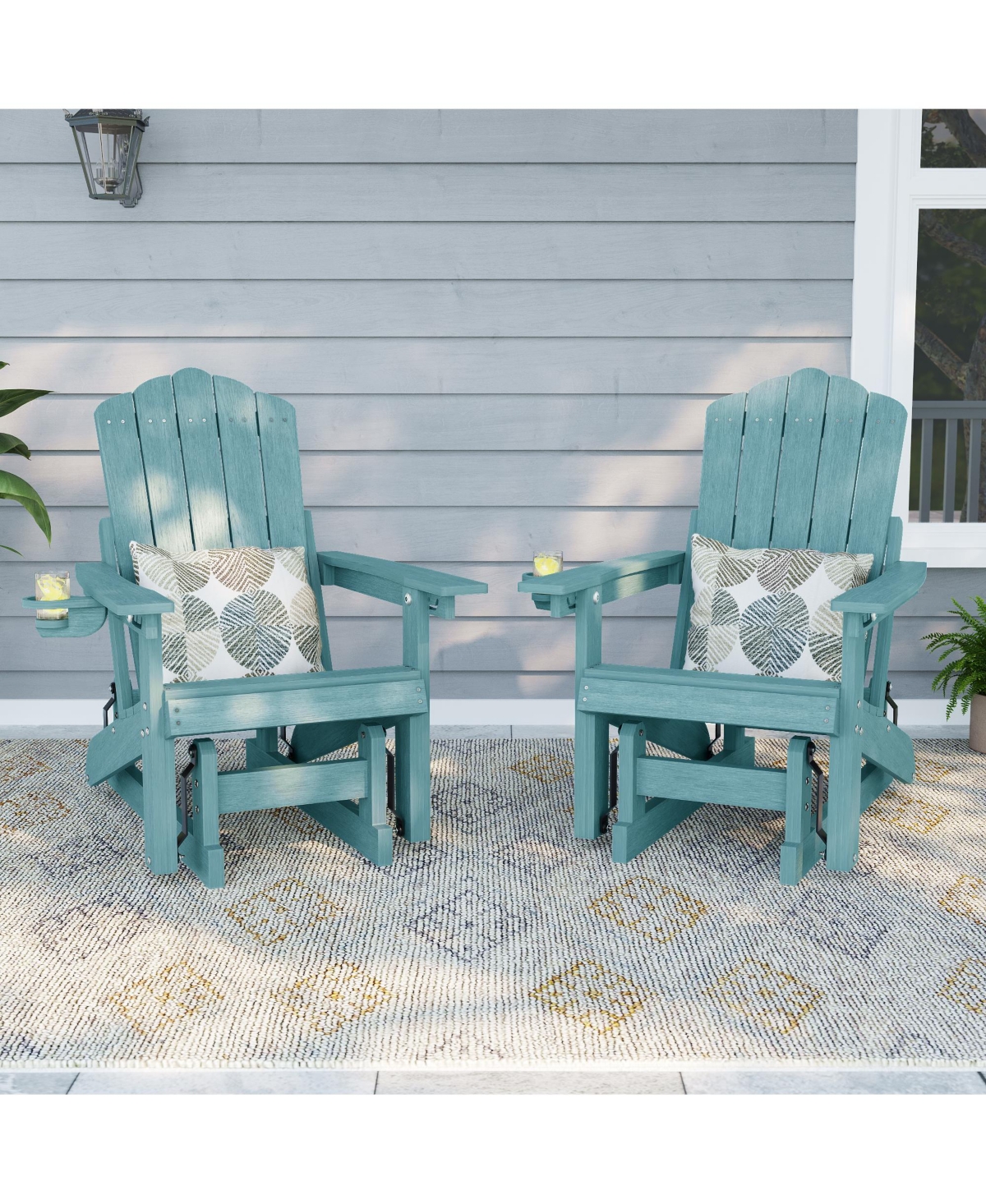 Click here for Sonkuki 2Pcs Hdpe Glider Adirondack Chair w/3-Posi... prices