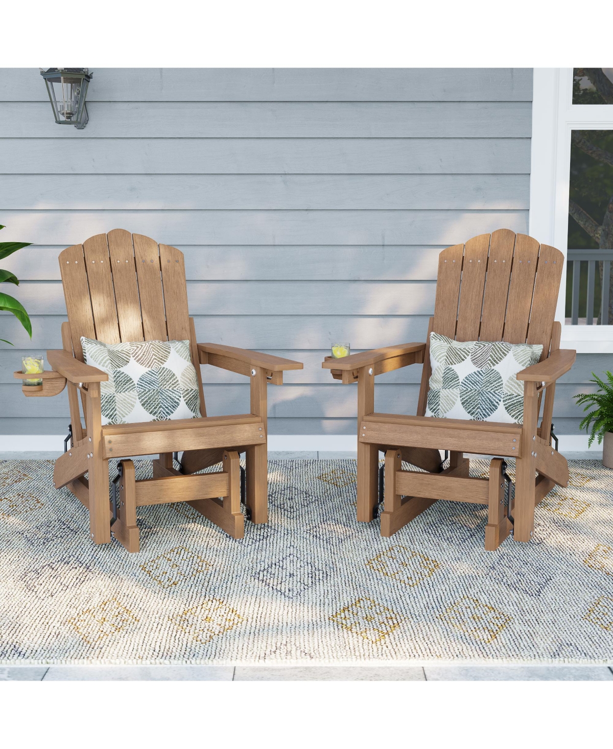 Click here for Sonkuki 2Pcs Hdpe Glider Adirondack Chair w/3-Posi... prices