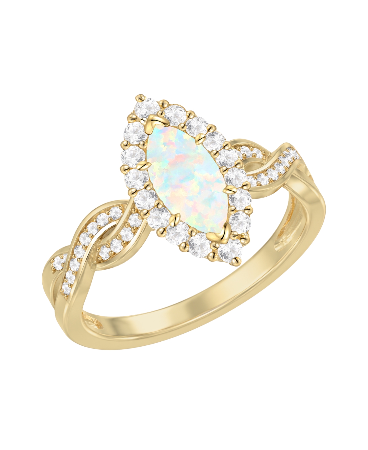 Click here for Macys Lab-Grown Opal (1/5 ct. t.w.) & Lab-Grown Wh... prices