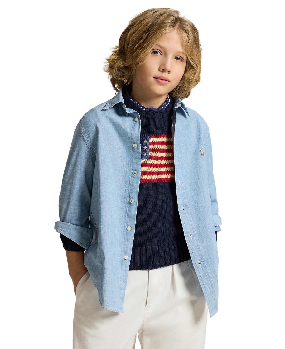 Click here for Polo Ralph Lauren Big Boys Cotton Chambray Sport S... prices