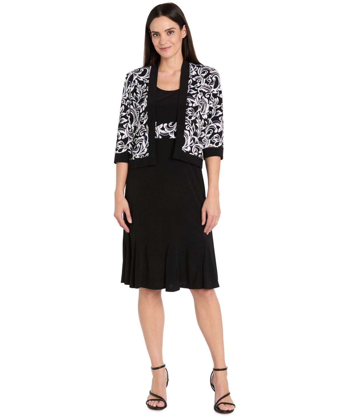 Click here for R & M Richards Petite Jersey Scoop Neck Jacket Dre... prices