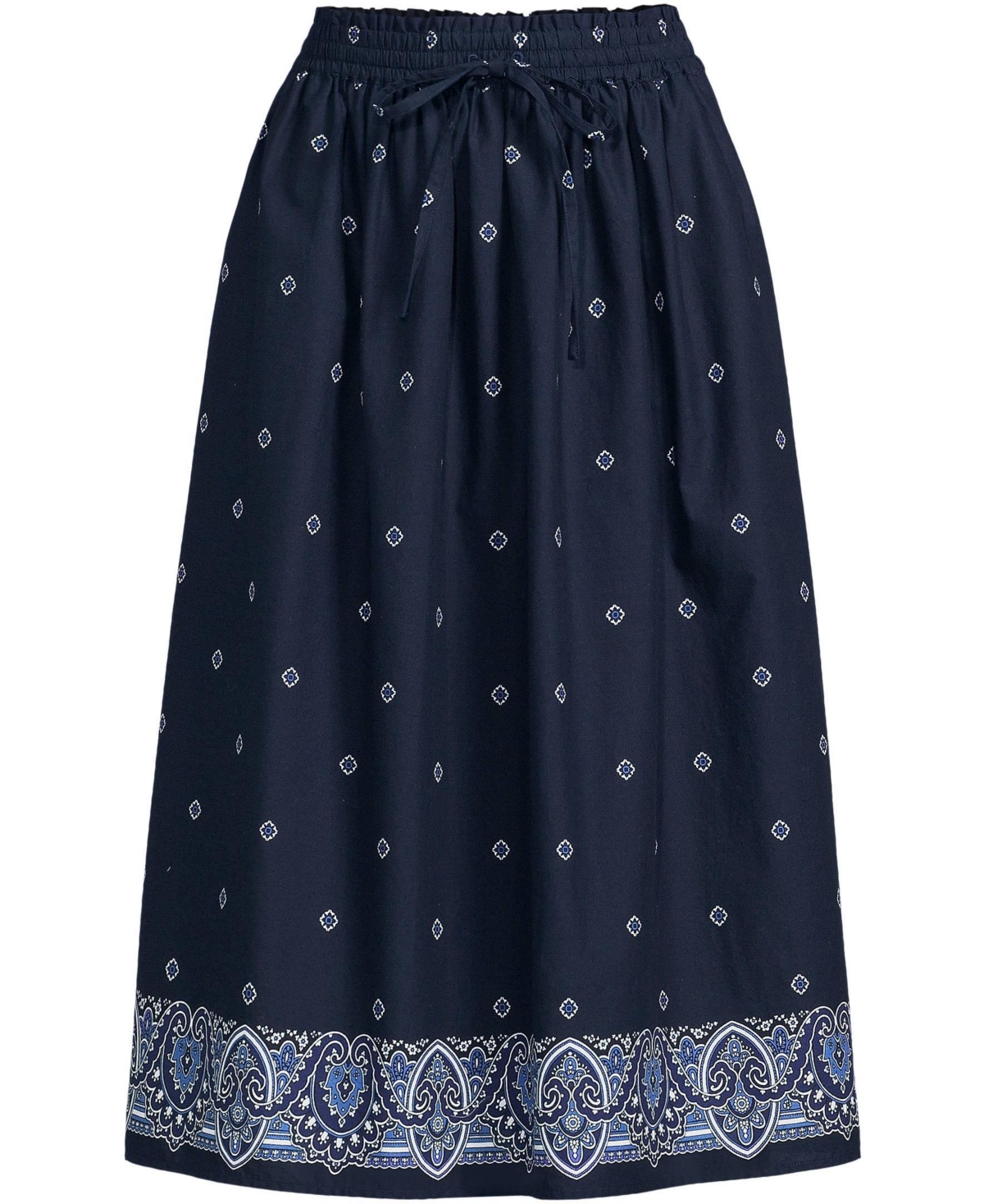 Click here for Lands End Womens Poplin Pull On Midi Skirt - Radia... prices
