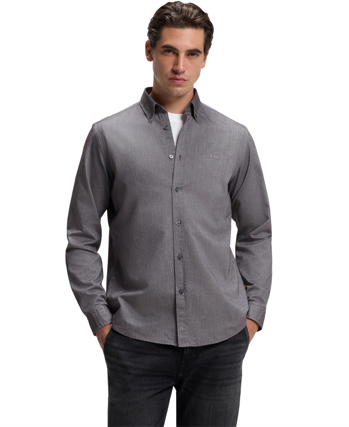 Click here for Boss by Hugo Boss Mens Cotton Regular-Fit Shirt -... prices
