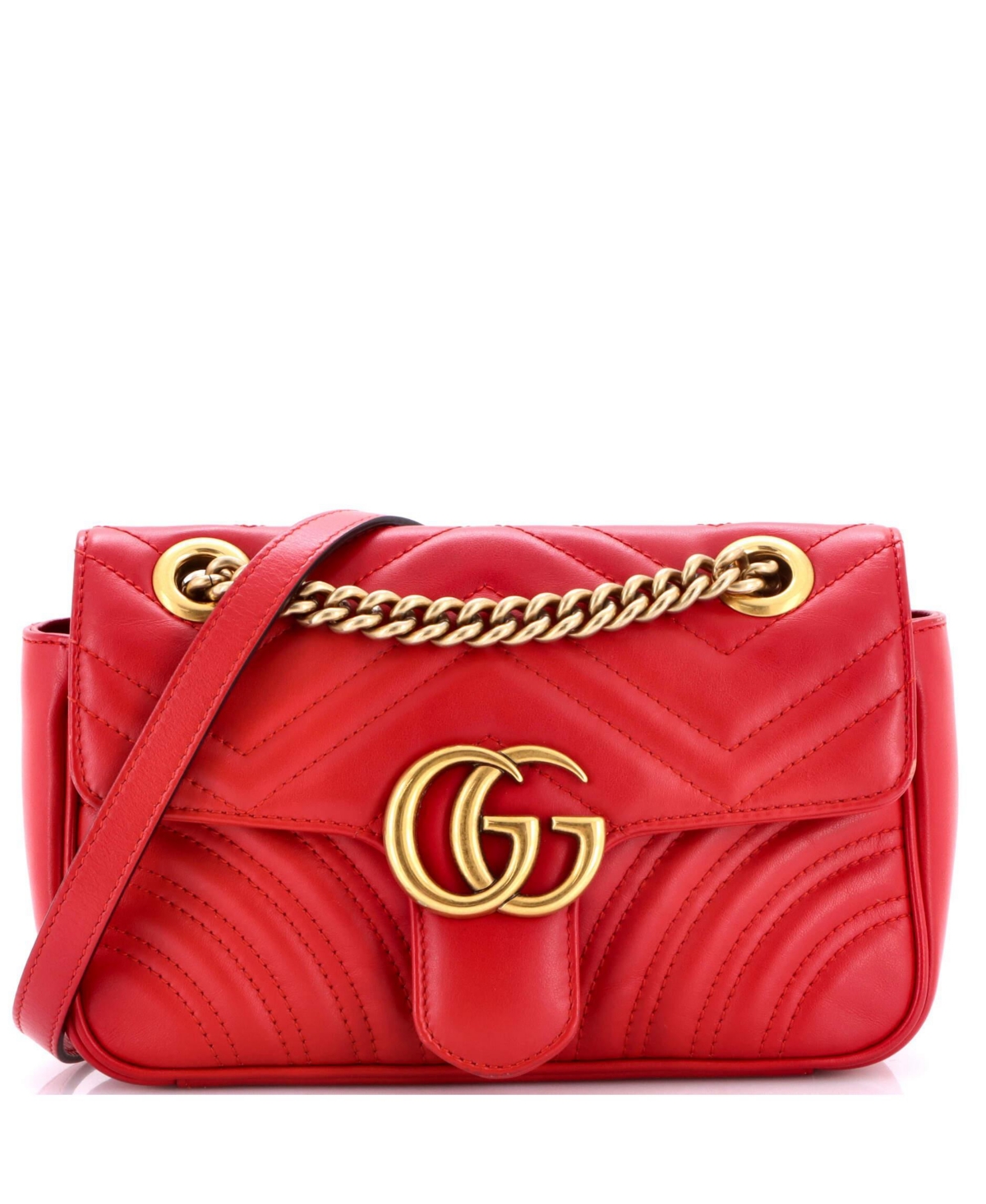 Click here for Pre-Owned Gucci Mini Gg Marmont Flap Bag Matelasse... prices