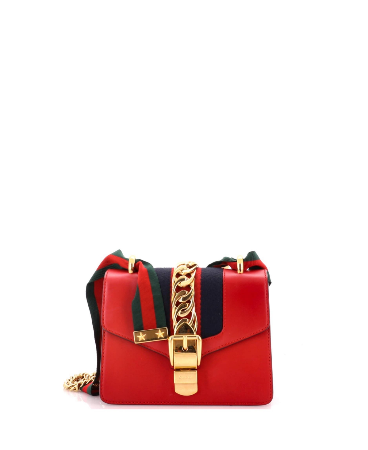 Click here for Pre-Owned Gucci Mini Sylvie Chain Shoulder Bag Lea... prices