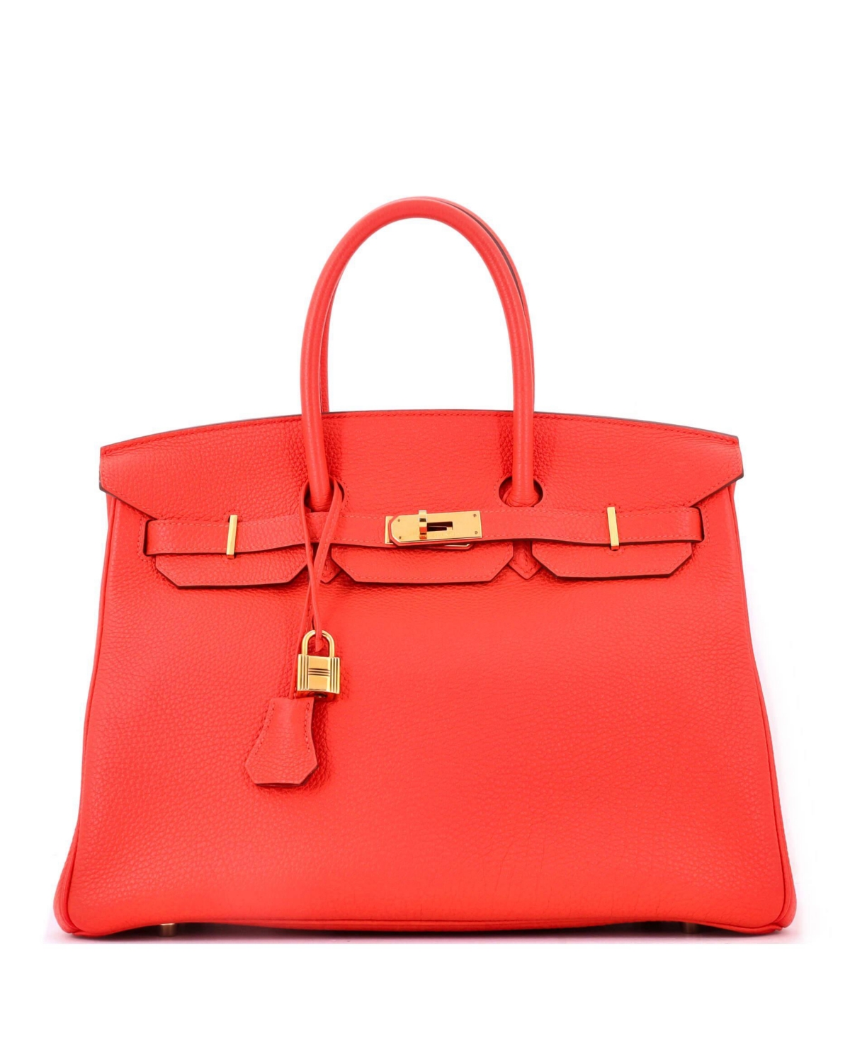 Click here for Pre-Owned Hermes Birkin 35 Handbag Orange Togo wit... prices