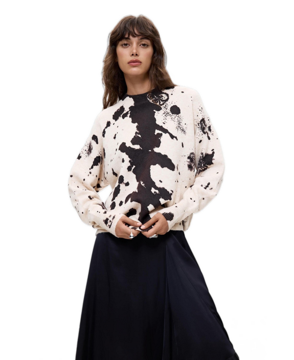 Click here for Desigual Womens Animal print sweater - Medium beig... prices
