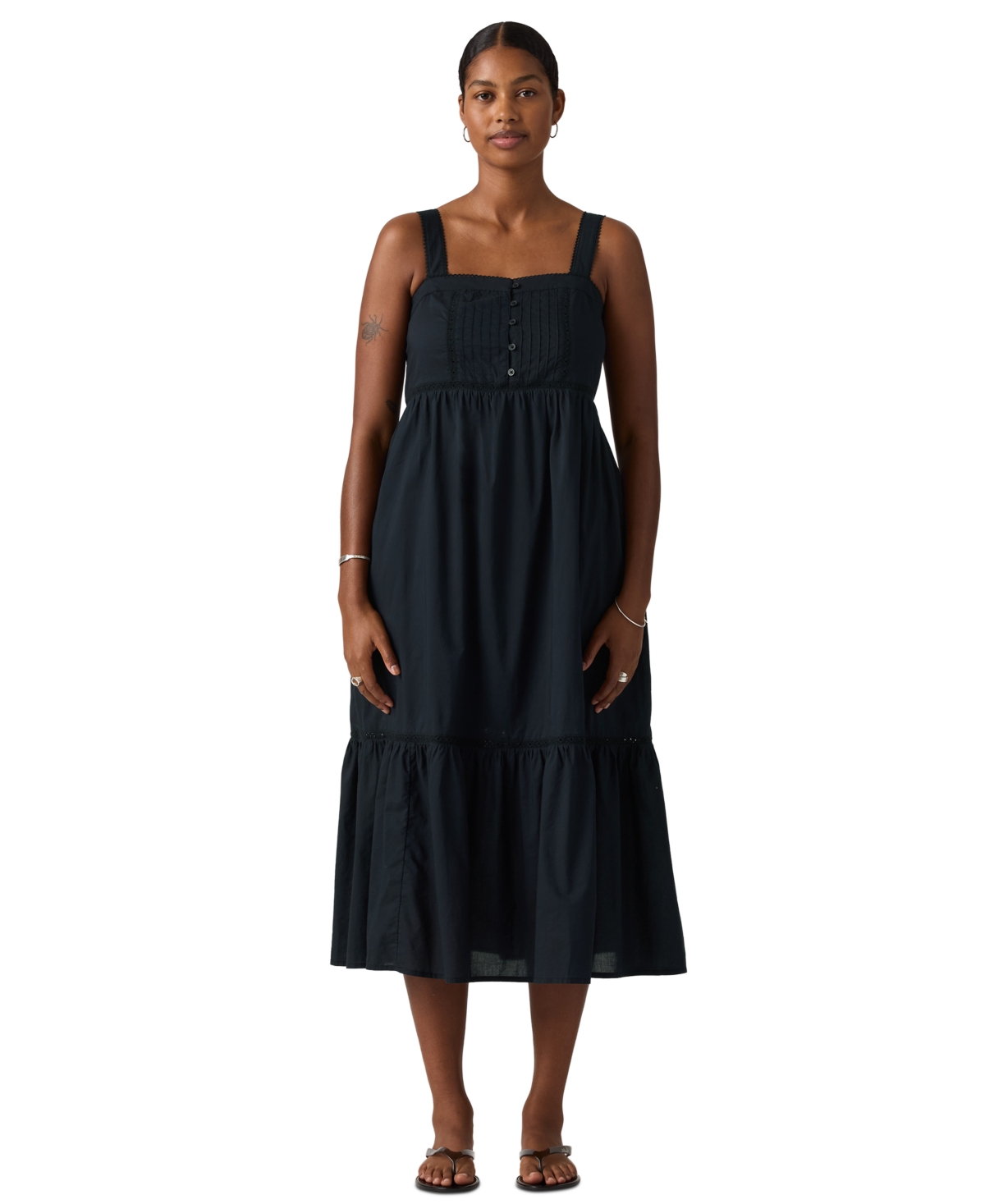 Click here for Levis Womens Mimi Square Neck Tiered Midi Dress -... prices