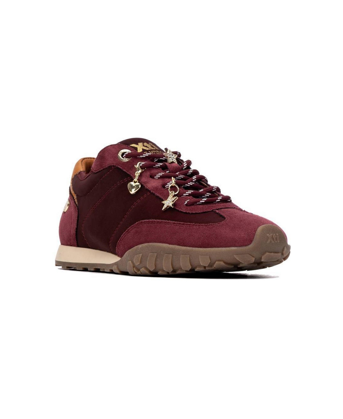 Click here for Xti Womens Casual Lace- Up Sneakers - Burgundy prices