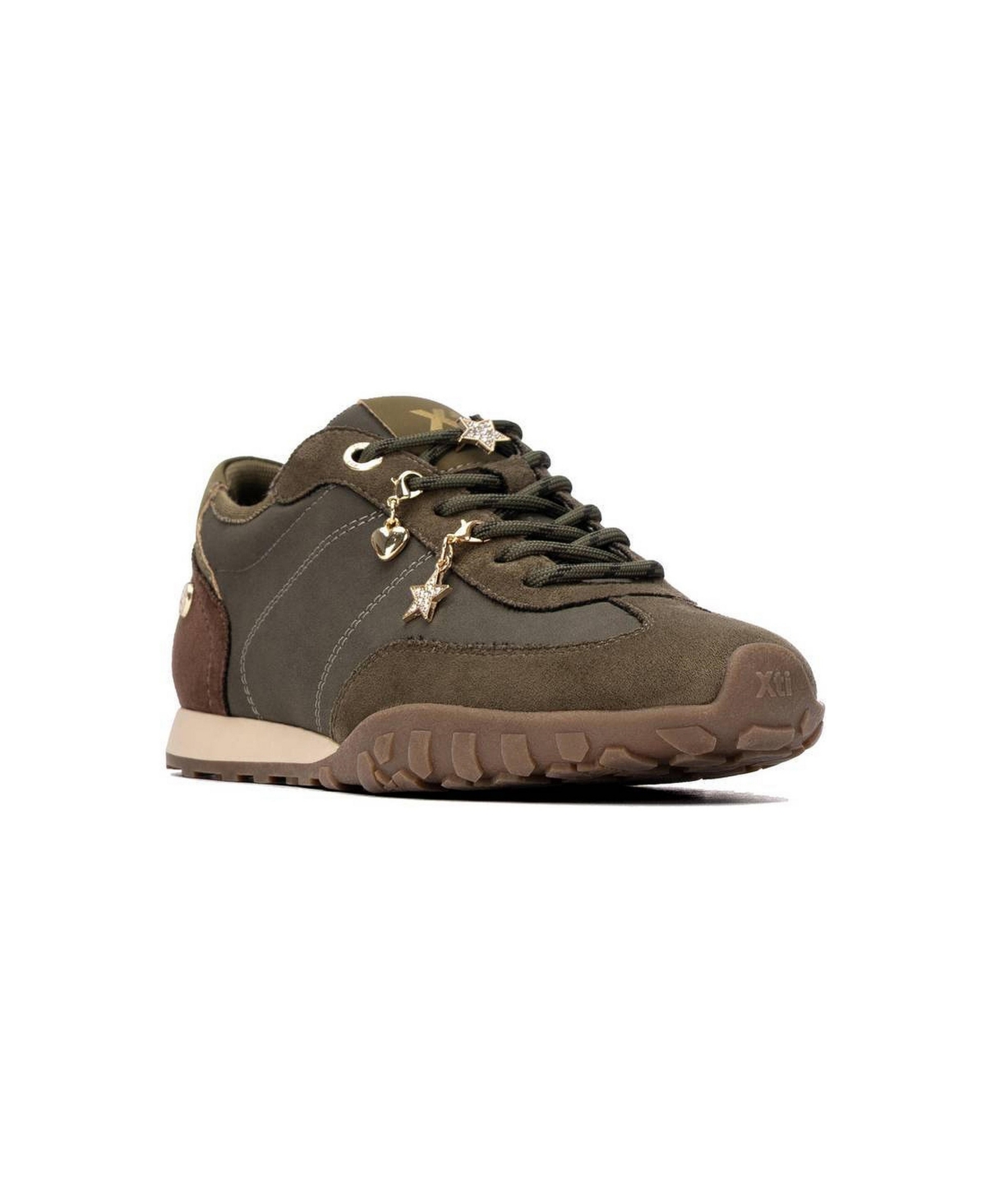 Click here for Xti Womens Casual Lace- Up Sneakers - Khaki prices