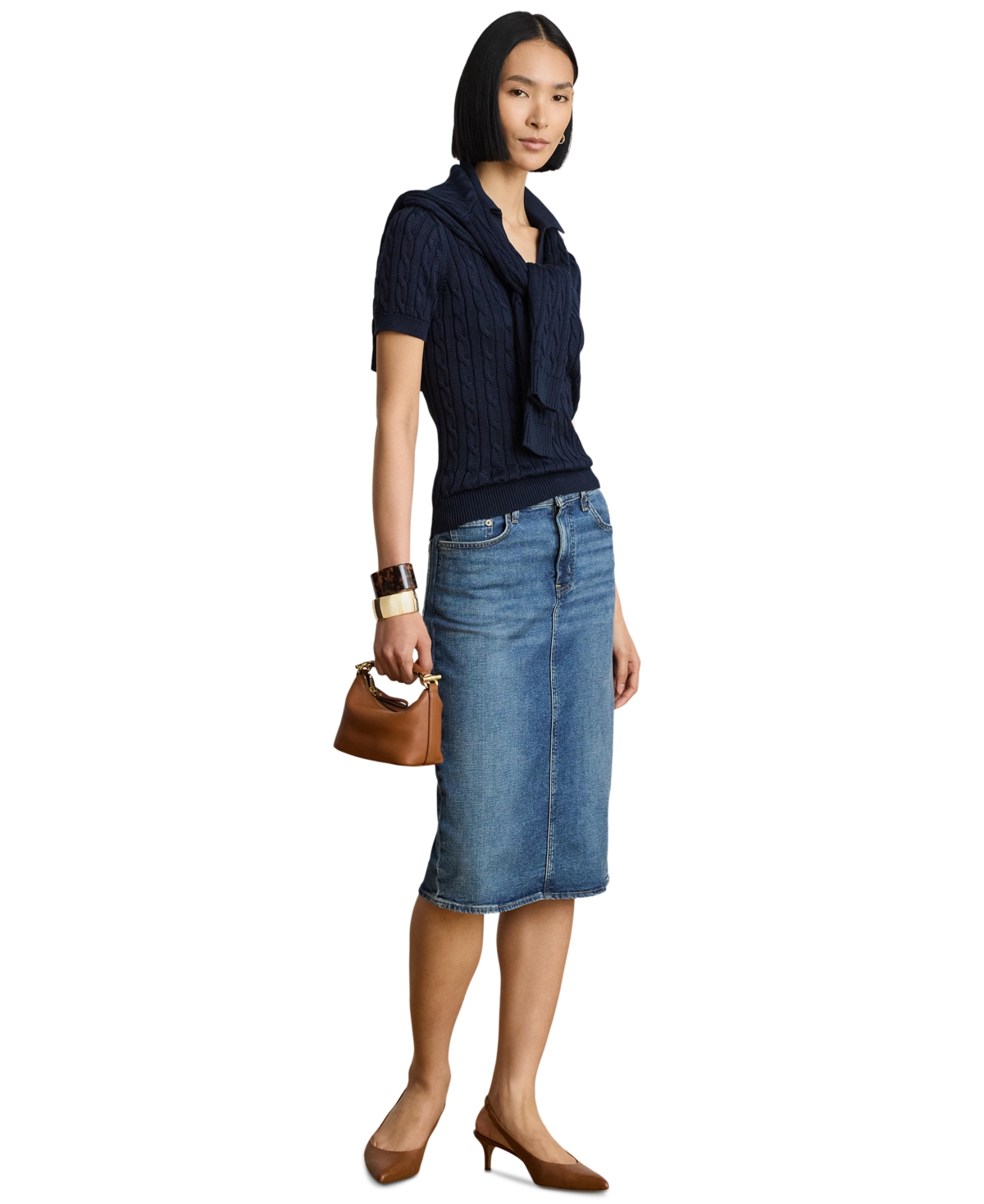 Click here for Lauren Ralph Lauren Womens Denim Pencil Skirt - At... prices