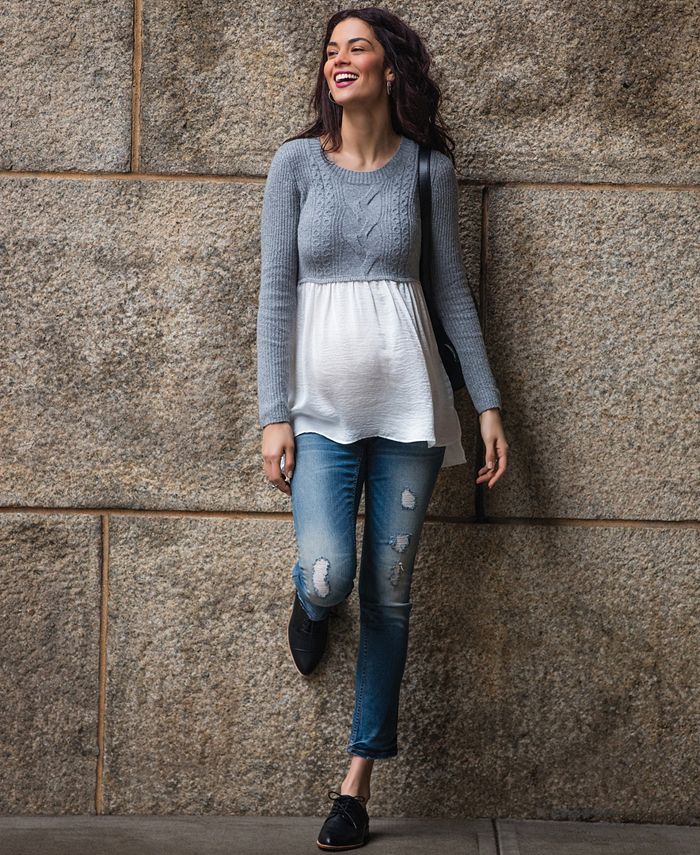 Motherhood Maternity Layered-Look Sweater - Macy's