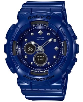 Baby-G Women's Analog-Digital Blue Resin Strap Watch 43x46mm BA125-2A ...