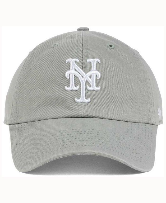 '47 Brand New York Mets Gray White CLEAN UP Cap - Macy's