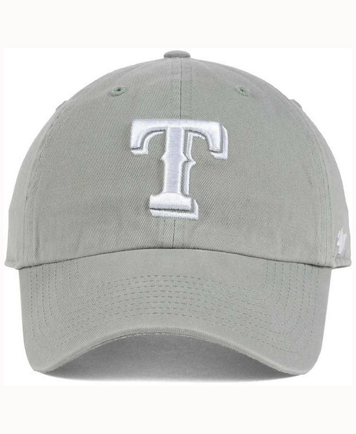 '47 Brand Texas Rangers Gray White CLEAN UP Cap - Macy's