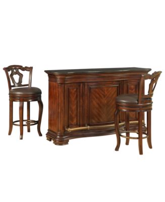CLOSEOUT! Toscano Home Bar, 3 Piece Set (Bar and 2 Bar Stools) - Macy's