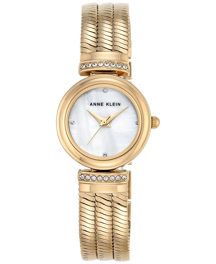 Anne Klein Women's Gold-Tone Snake Chain Bracelet Watch 26mm AK ...