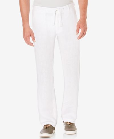 Perry Ellis Men's Linen Drawstring Pants - Pants - Men - Macy's
