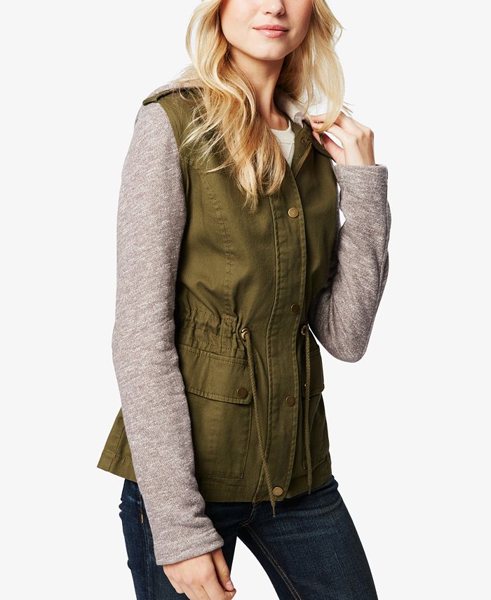 American Rag Knit-Trim Hooded Utility Jacket, Created for Macy's - Macy's