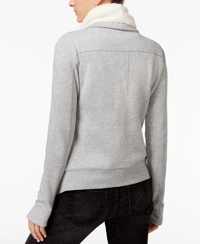 GUESS Bailey Fleece-Trim Jacket - Macy's