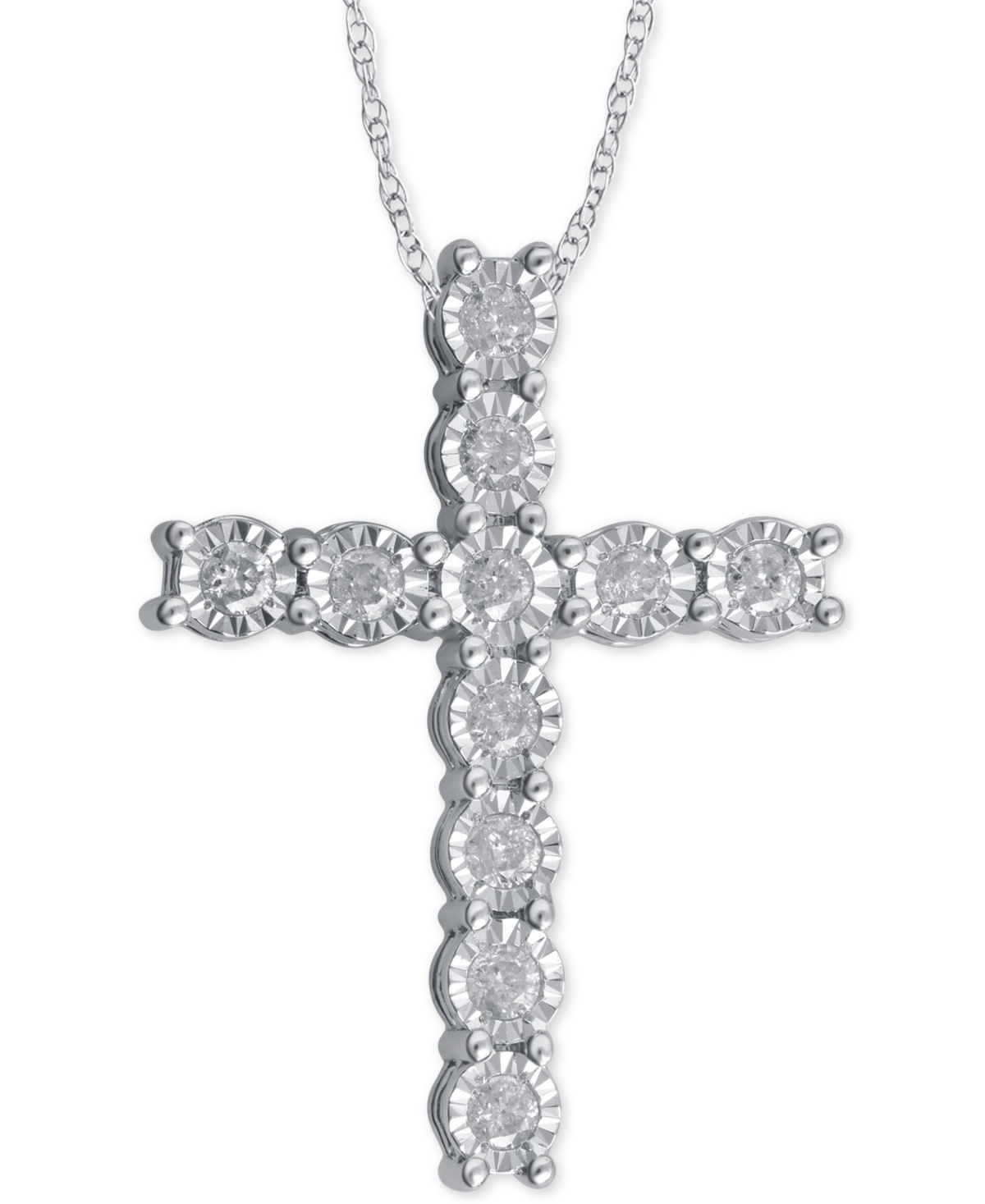 Click here for Diamond Cross Pendant Necklace (1/4 ct. t.w.) in S... prices