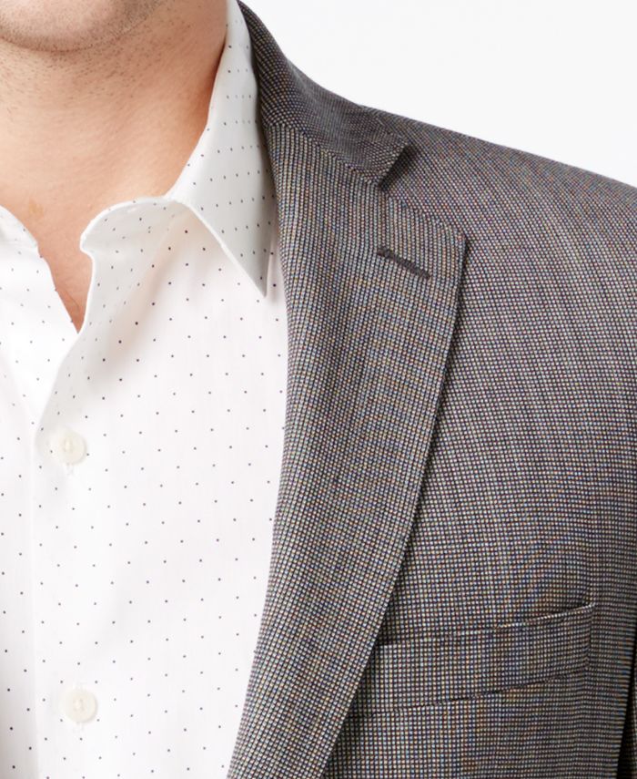 Calvin Klein Men's Slim-Fit Black/White Micro-Check Sport Coat - Macy's