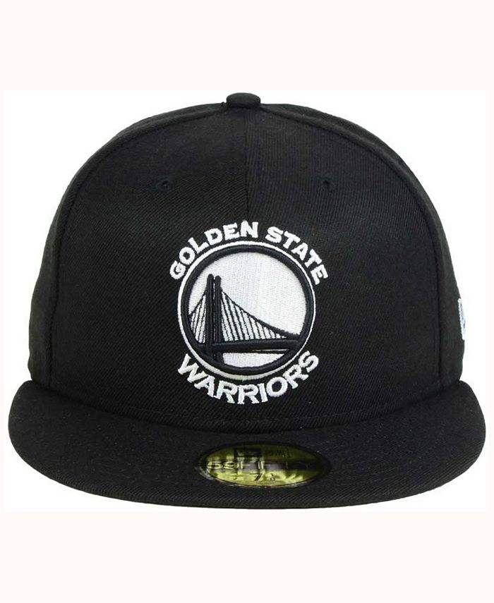 New Era Golden State Warriors Black White 59FIFTY Cap - Macy's