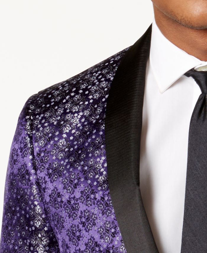 Tallia Men's Slim-Fit Purple Floral Dinner Jacket - Macy's
