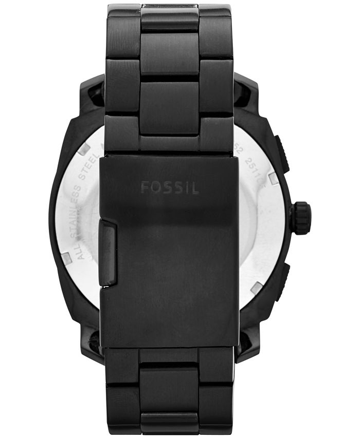 Fossil Men's Chronograph Machine Black Stainless Steel Bracelet Watch ...
