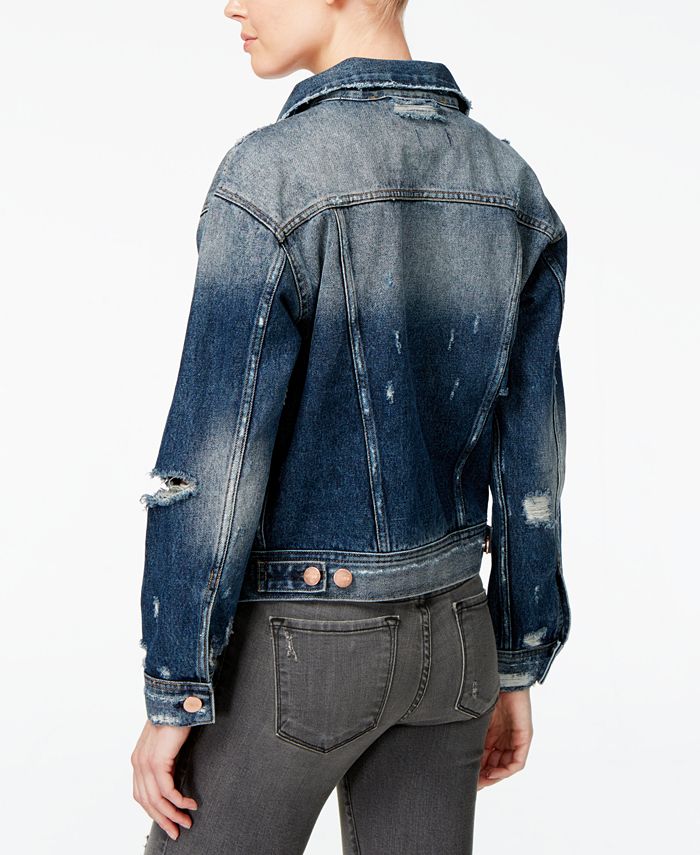 M1858 Logan Ripped Cotton Denim Jacket, Created for Macy's - Macy's